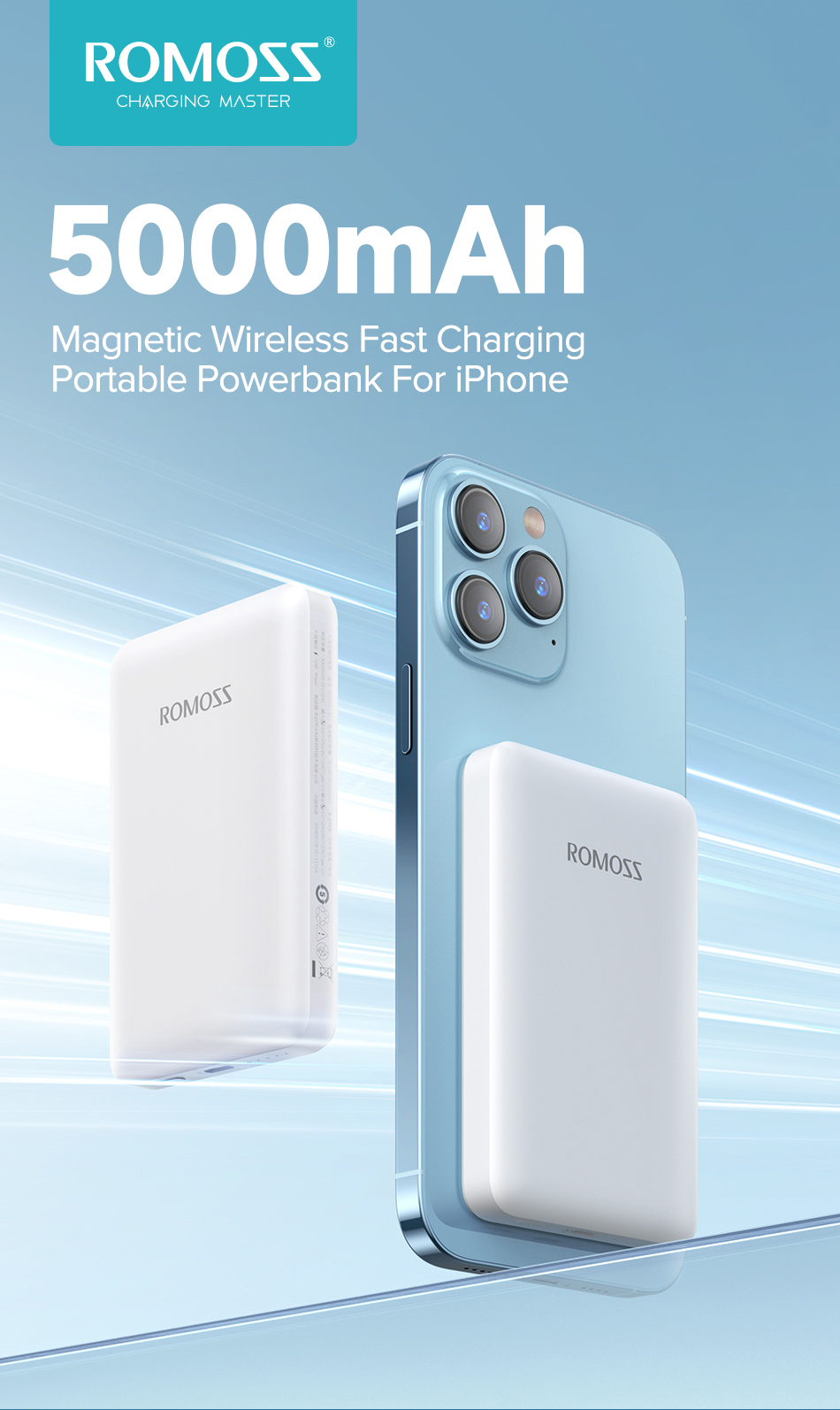 Romoss WSC05 5000mAh Power Bank 18W PD Fast Charge Magnetic Battery ...