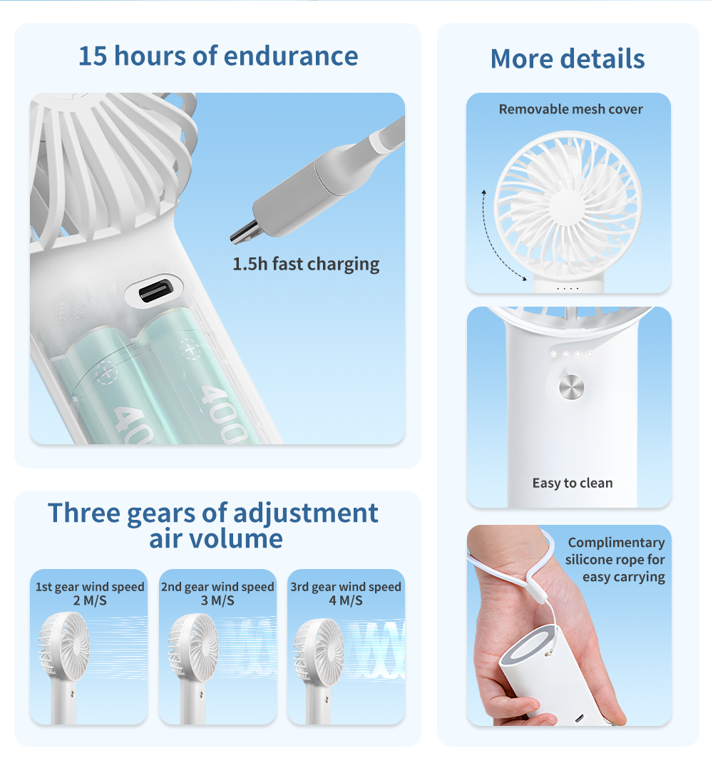 INSSA X Simplus Small Fan Handheld Mini Electric Fan Portable Three ...
