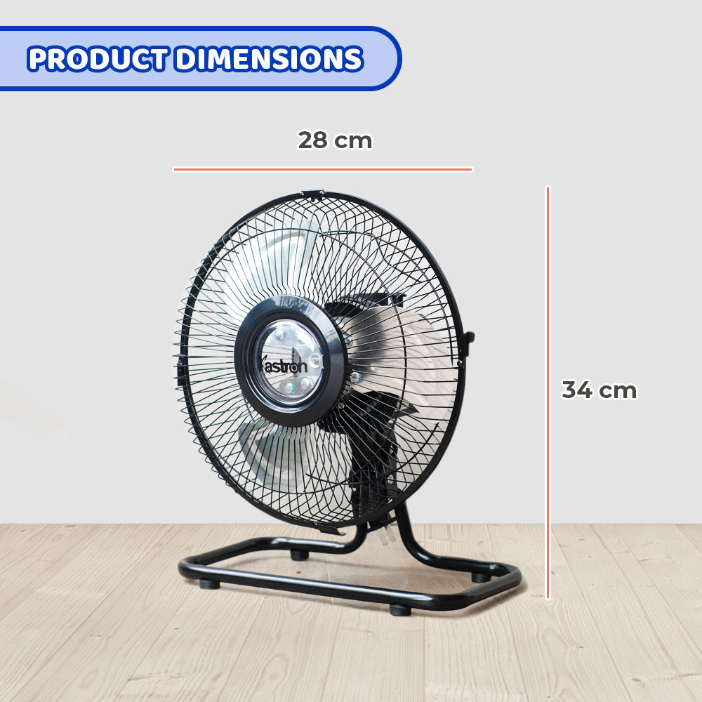 Astron MIRAGE 10" Industrial Floor Fan - Black | 45W | Metal Blade ...
