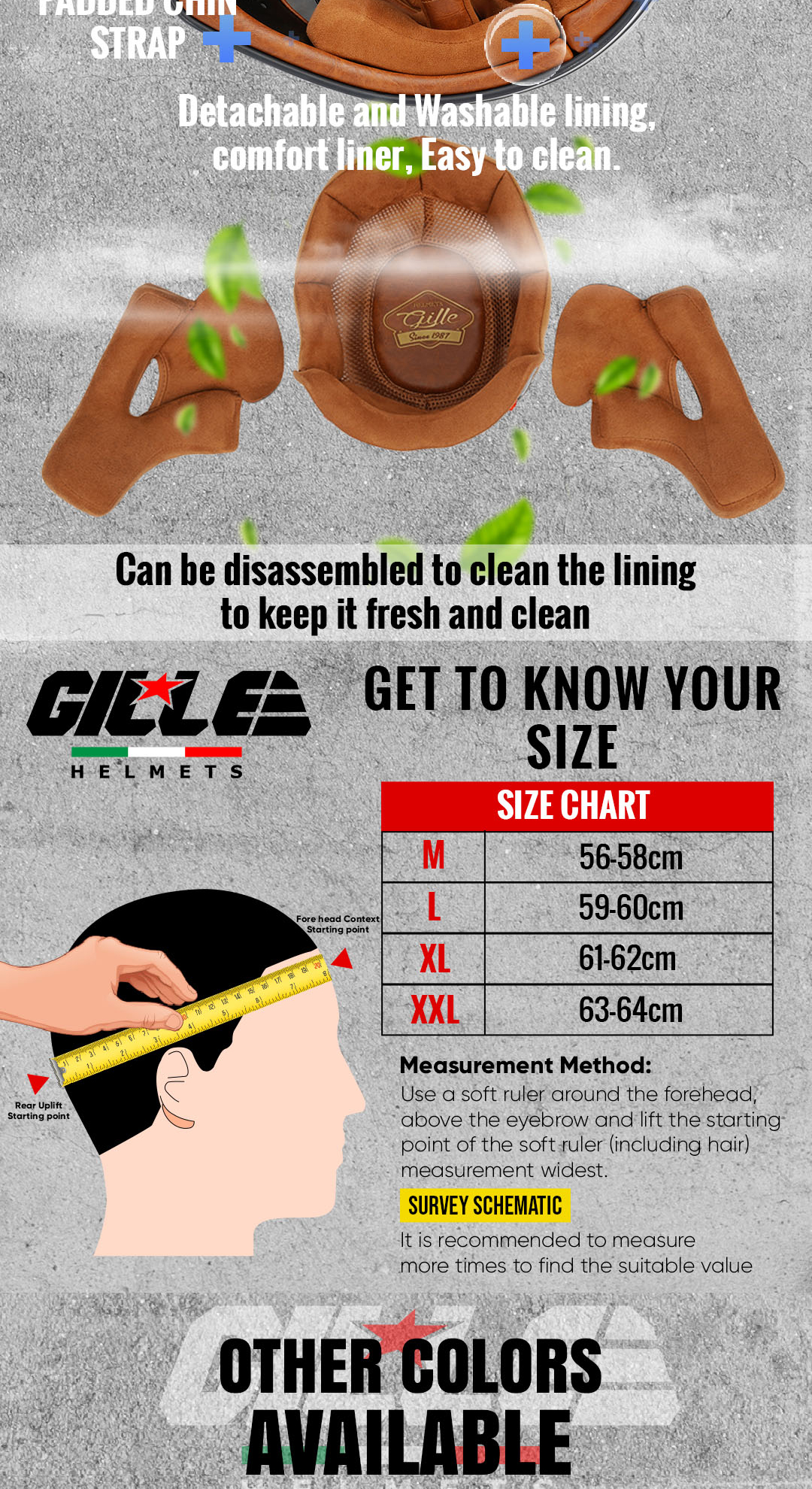 Gille Helmet 833 CLASSIC Plain Retro Motorcycle Helmet Full Face Dual ...