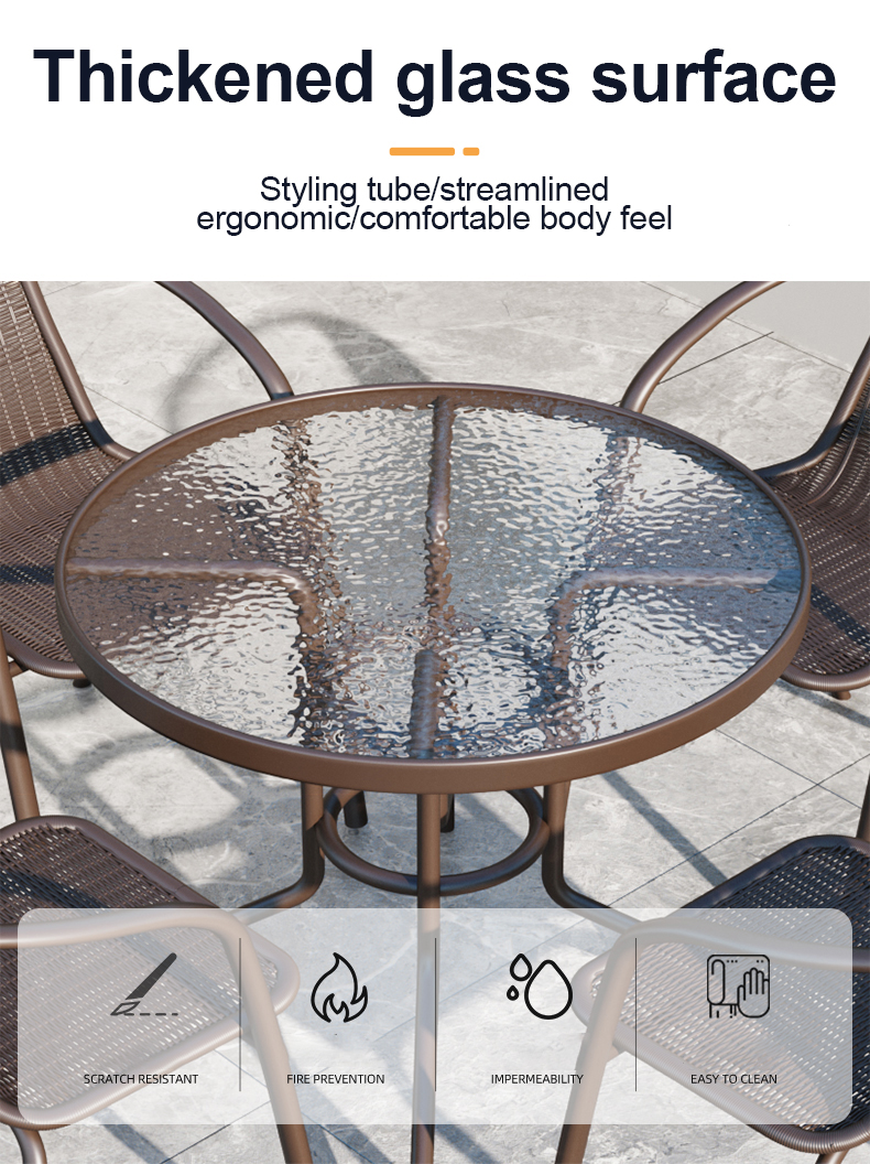 Outdoor tables and chairs tempered glass table balcony small table ...