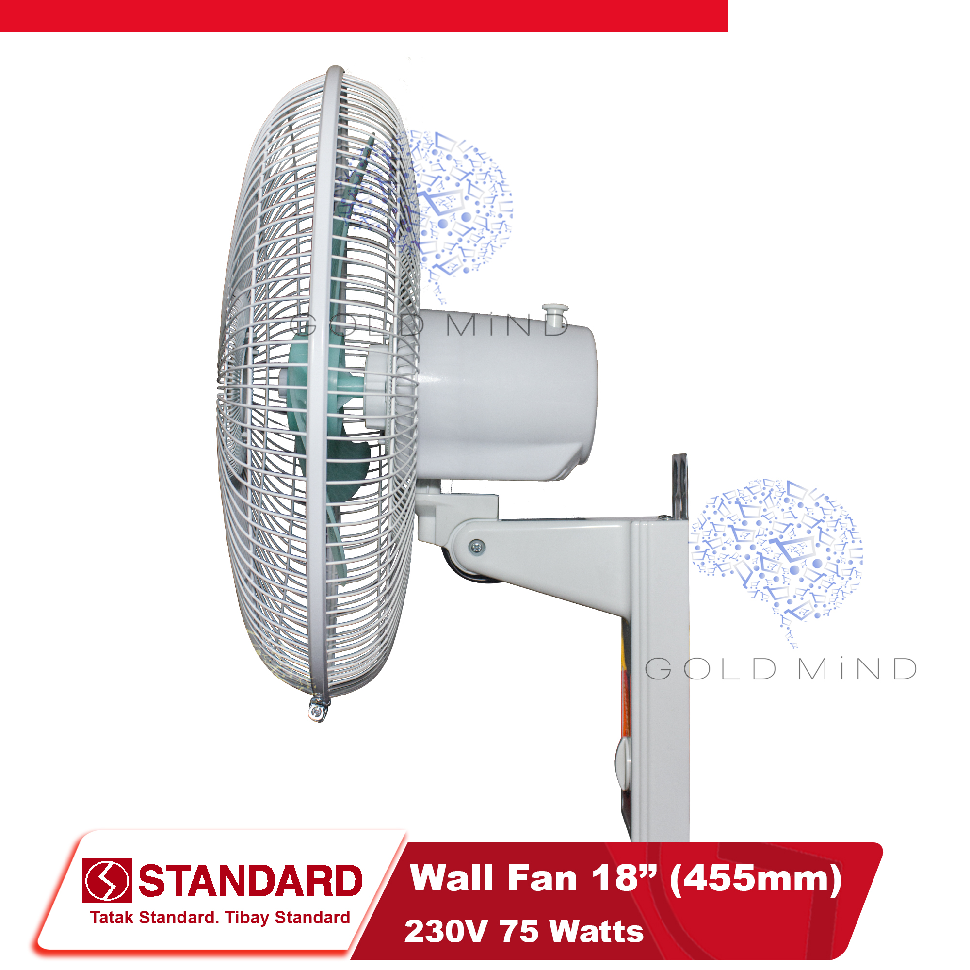 Standard Electric Fan Wall 18 Inches Banana Type Plastic Blade (75 ...
