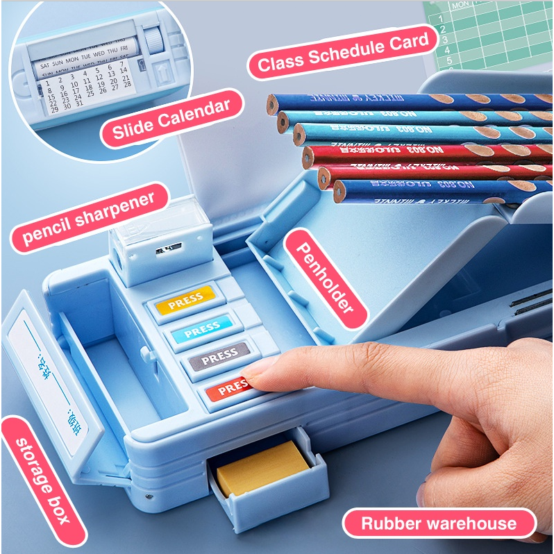 Metech Pencil Case Cartoon Pencil Box Storage Multifunctional ...