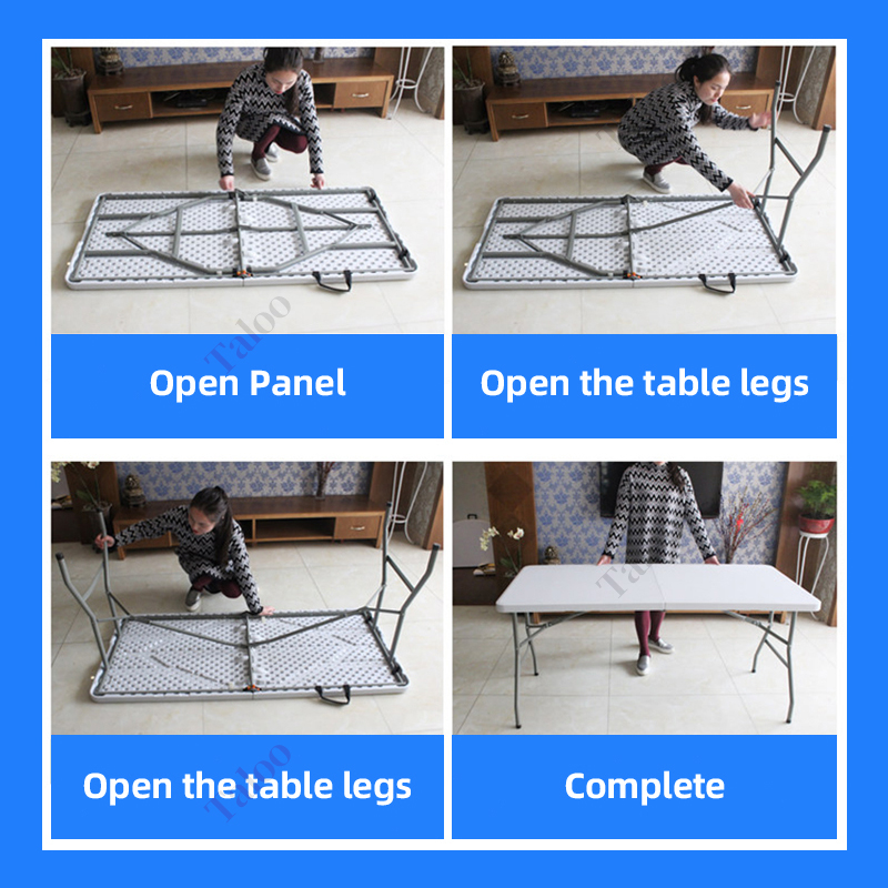 Folding Table 1.8M Foldable Table Portable Outdoor Folding Table Dining ...