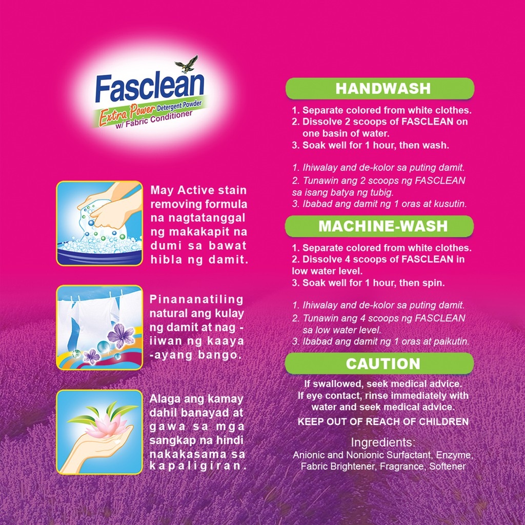 FasClean Detergent with Fabcon 45g | Shopee Philippines