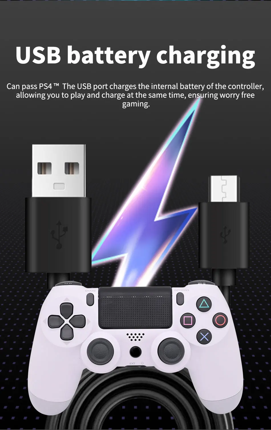 Double Motor Vibration Wireless P4 Game Controller Bluetooth Console ...