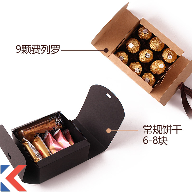Brown/white Clamshell w/ribbon cardboard pastry gift box bowknot box ...