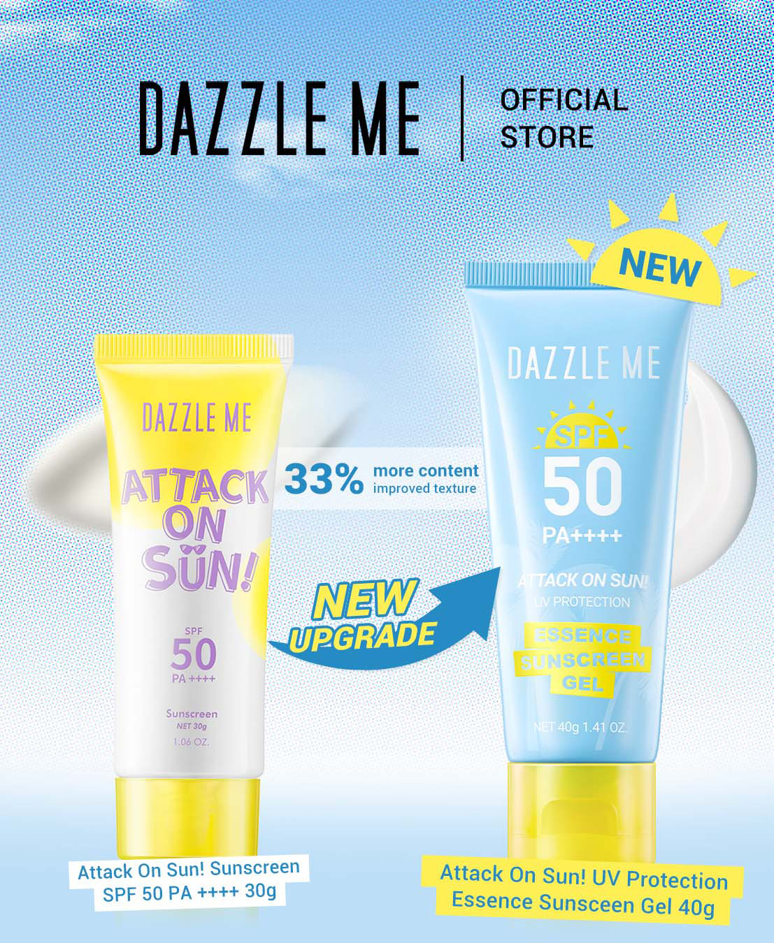 DAZZLE ME Attack on Sun! UV Protection Essence Sunscreen Gel | Non-sticky - Buy 1, Take 1 ...