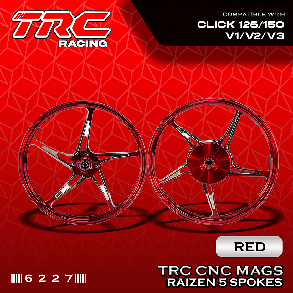 TRC CLICK 125/150 V1/V2/V3 CNC Mags Raizen 5 Spokes 1.4 x 1.4 x 17 ...