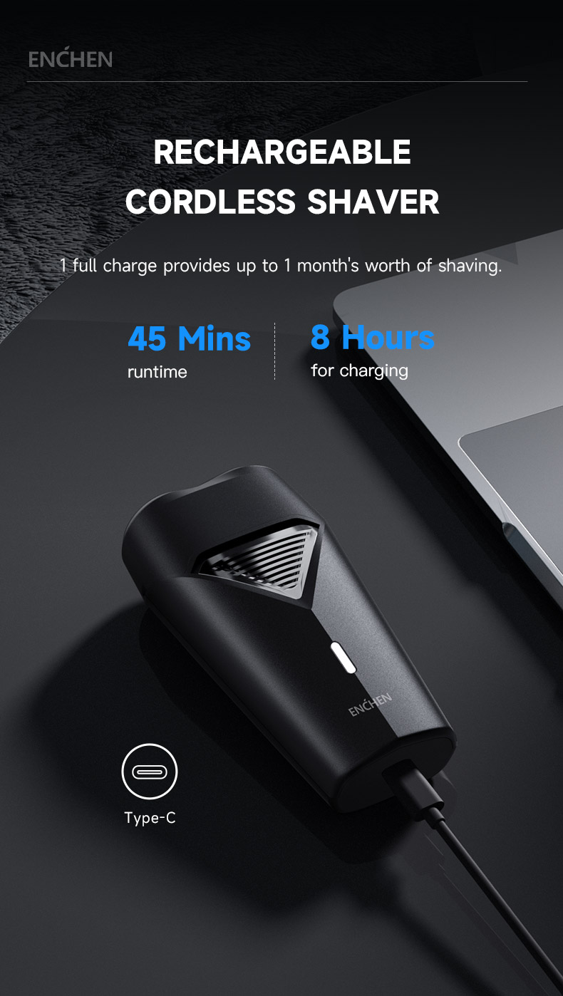 Enchen Electric Shaver K3 Double Blade Shaver Men's Razor Beard Shaver ...