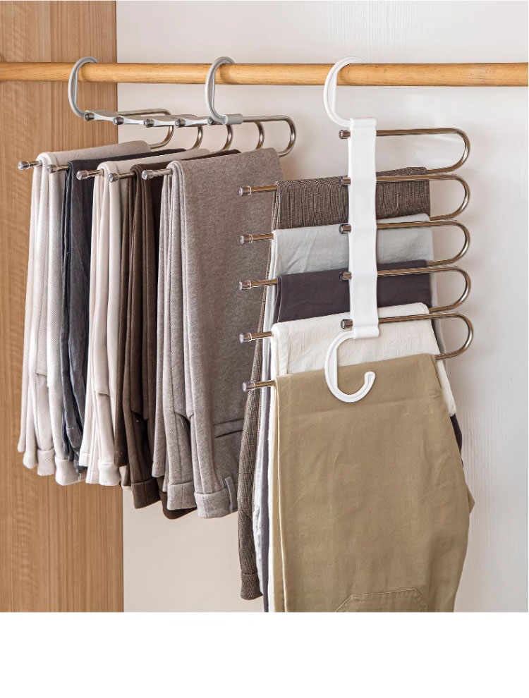 Suez 5 Layer Pull-out Pants Hanger Organizer Jeans Trousers Storage ...