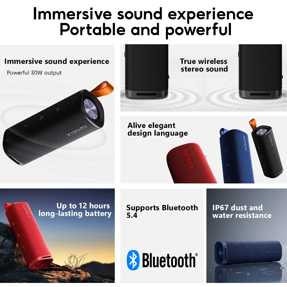 Xiaomi Sound Outdoor 30W Wireless Bluetooth 5.4 Speaker True Wireless ...