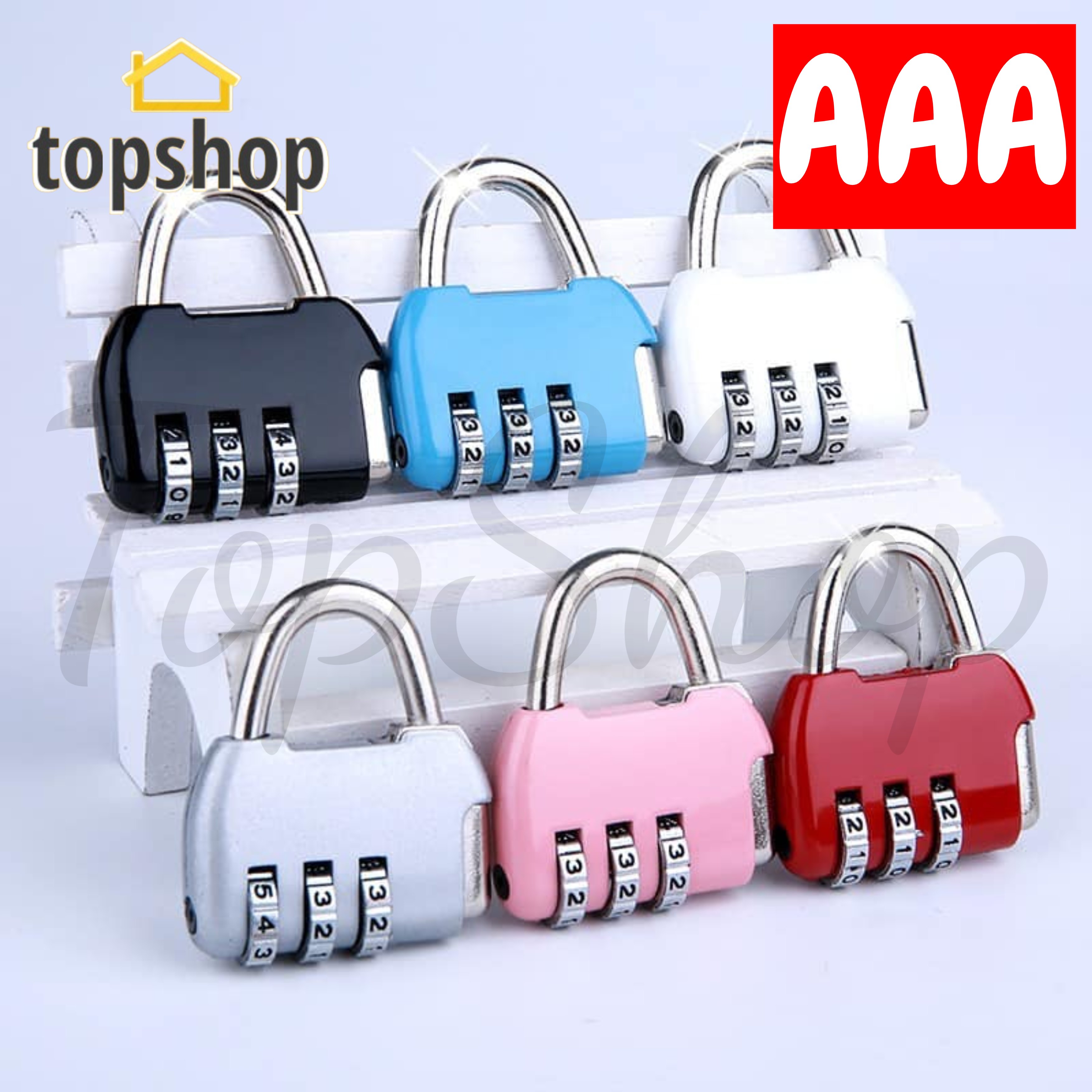 TOPSHOP AAA 3Digit Padlock Digit Combination Lock Suitcase Luggage ...