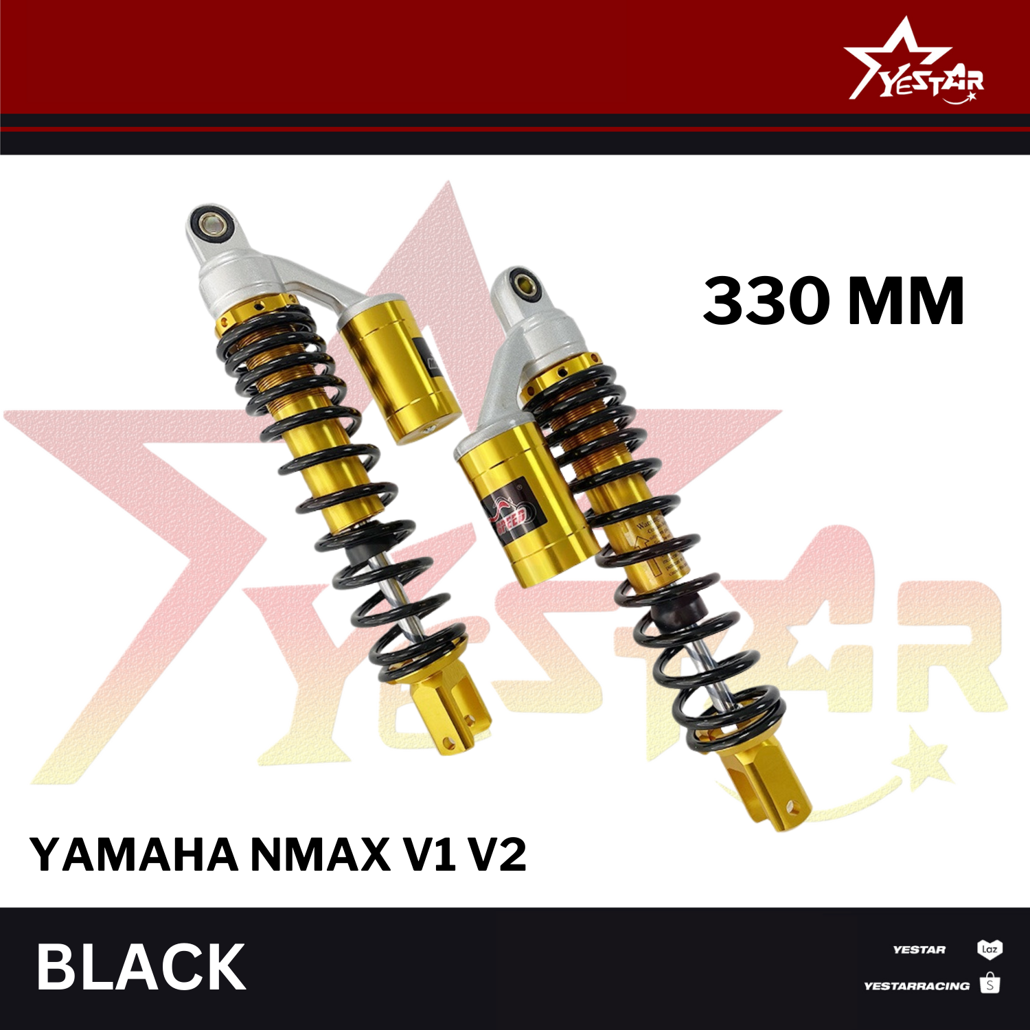 1 Pair 330mm with Gas Tank Rear Dual Sh0ck Absorber For Nmax ER 15O ...