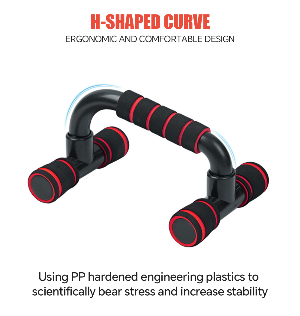 Gym Push Up Bar 2pcs Support H-Type Perfect Muscle Push up Bars Push Up ...