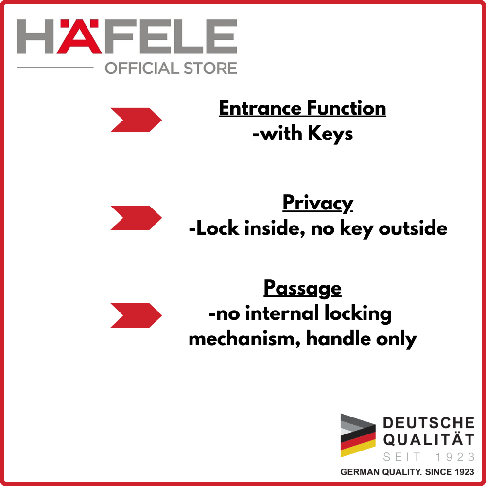Hafele Tubular Lever Lockset Residential Standard Duty | Shopee Philippines