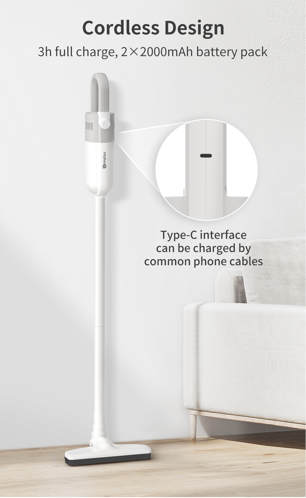 Simplus Cordless Vacuum Cleaner 3 in 1 Handheld Ultra Light XCQH012 ...