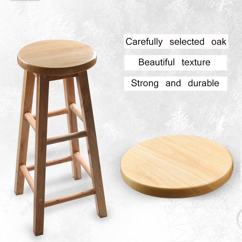 Solid Wood Bar Stool Chair Dining Stool Step Stool Round Stool High Stool 31.5/27.5/23.6/17 ...
