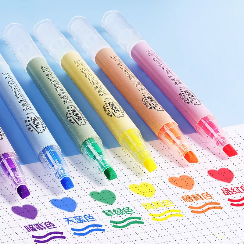 Deli Highlighter Pen Set 6 Color Small Fresh Marker Pens For School ...