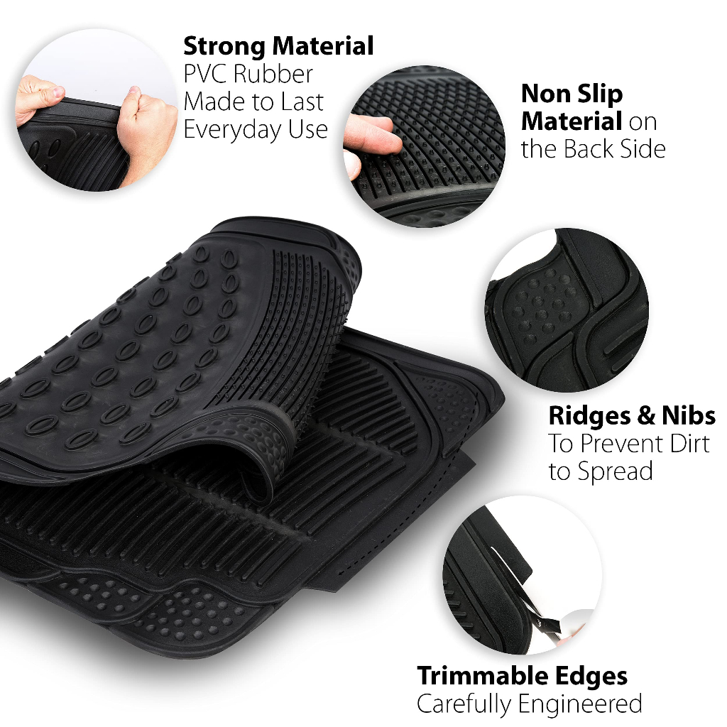 Car Matting/ Anti-Slip Waterproof Car Floor Mat Set - Universal Fit ...