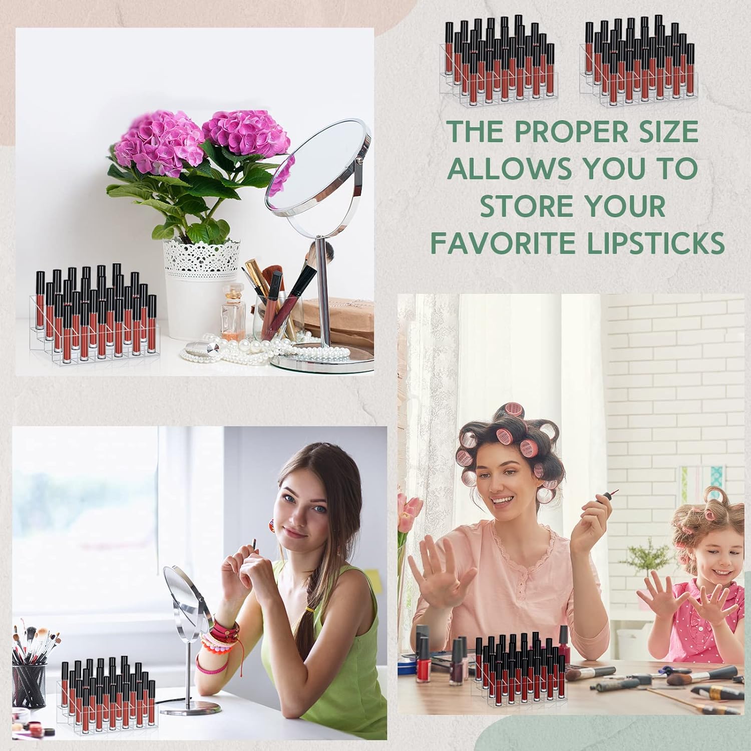 24 Slot Acrylic Lipstick Makeup Organizer & Stackable Stand | Shopee ...