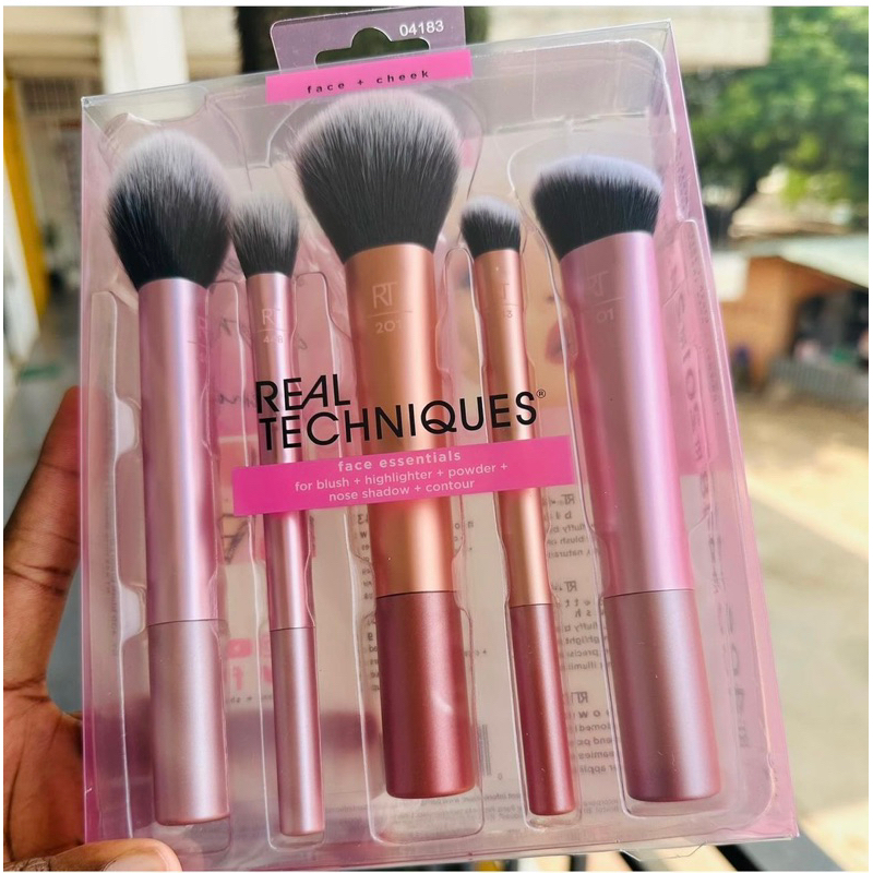 5 in 1 Real Techniques Face Essentials Face Blush Setting Sculpting Powder Makeup Brush Set ...