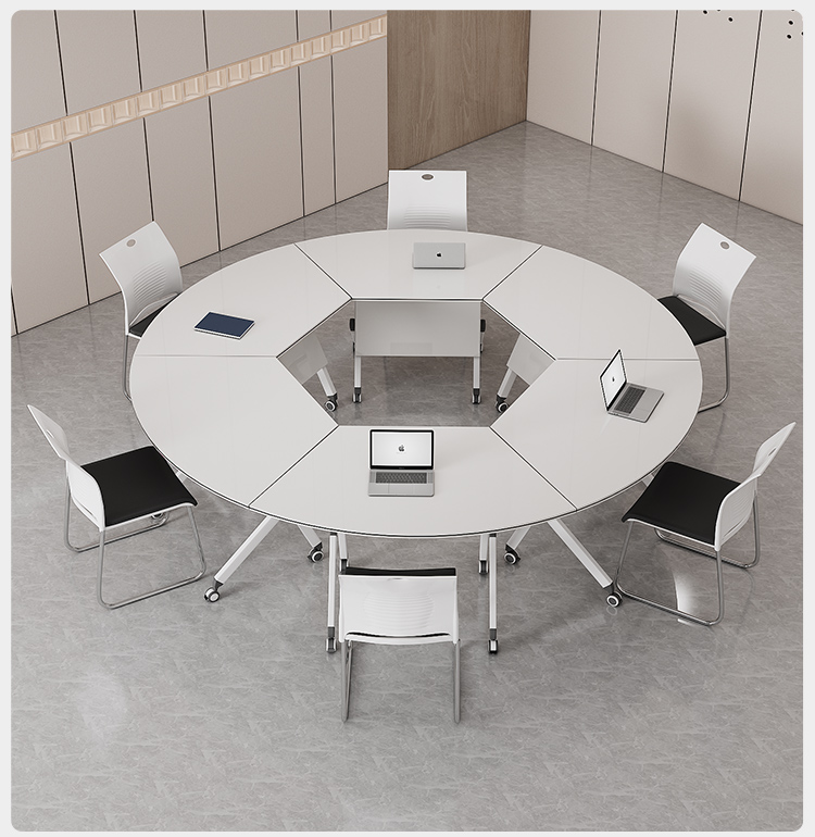 MC&HOME Folding Table Movable Study Desk 120CM with Wheels Office ...