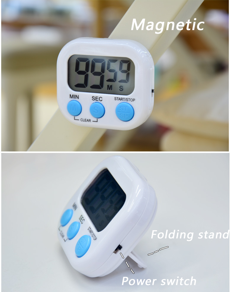 Multi-Function Electronic Timer Magnetic LCD Digital Kitchen Timer Study, Work, Exercise ...