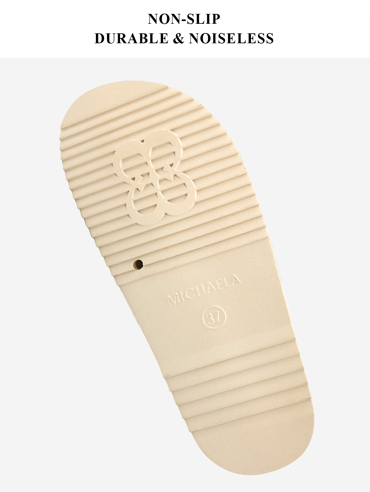 MICHAELA Chic Flat Sandals Soft Comfy Waterproof Slip-On Chunky Slide ...