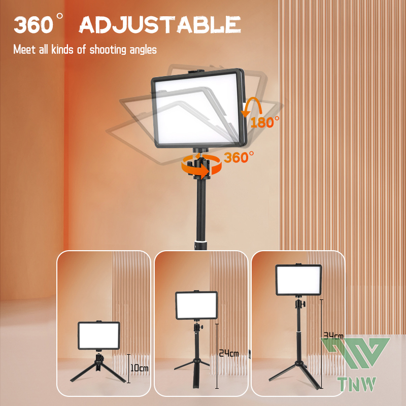 TNW 6/8inch LED Video Light Panel Fill Light With Tripod Photography ...