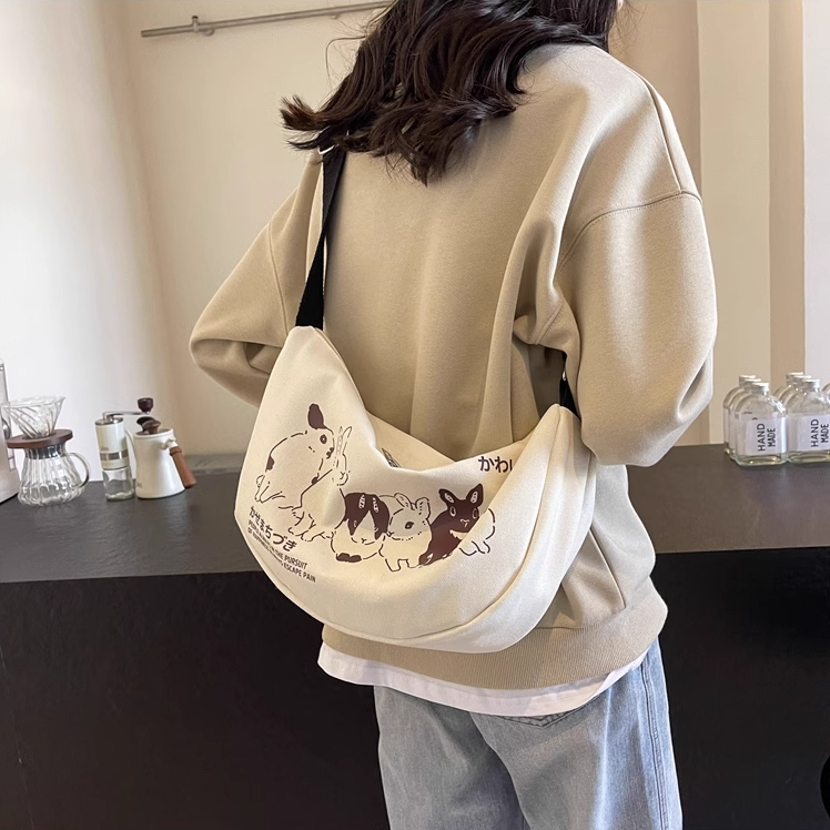 Japanese Cartoon canvas Dumpling Bag For Women large fashion cross body ...