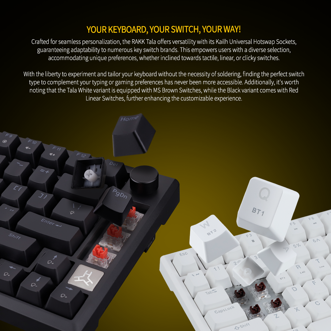 EasyPC| RAKK TALA 81 Keys Trimode wireless mechanical Keyboard| RGB ...