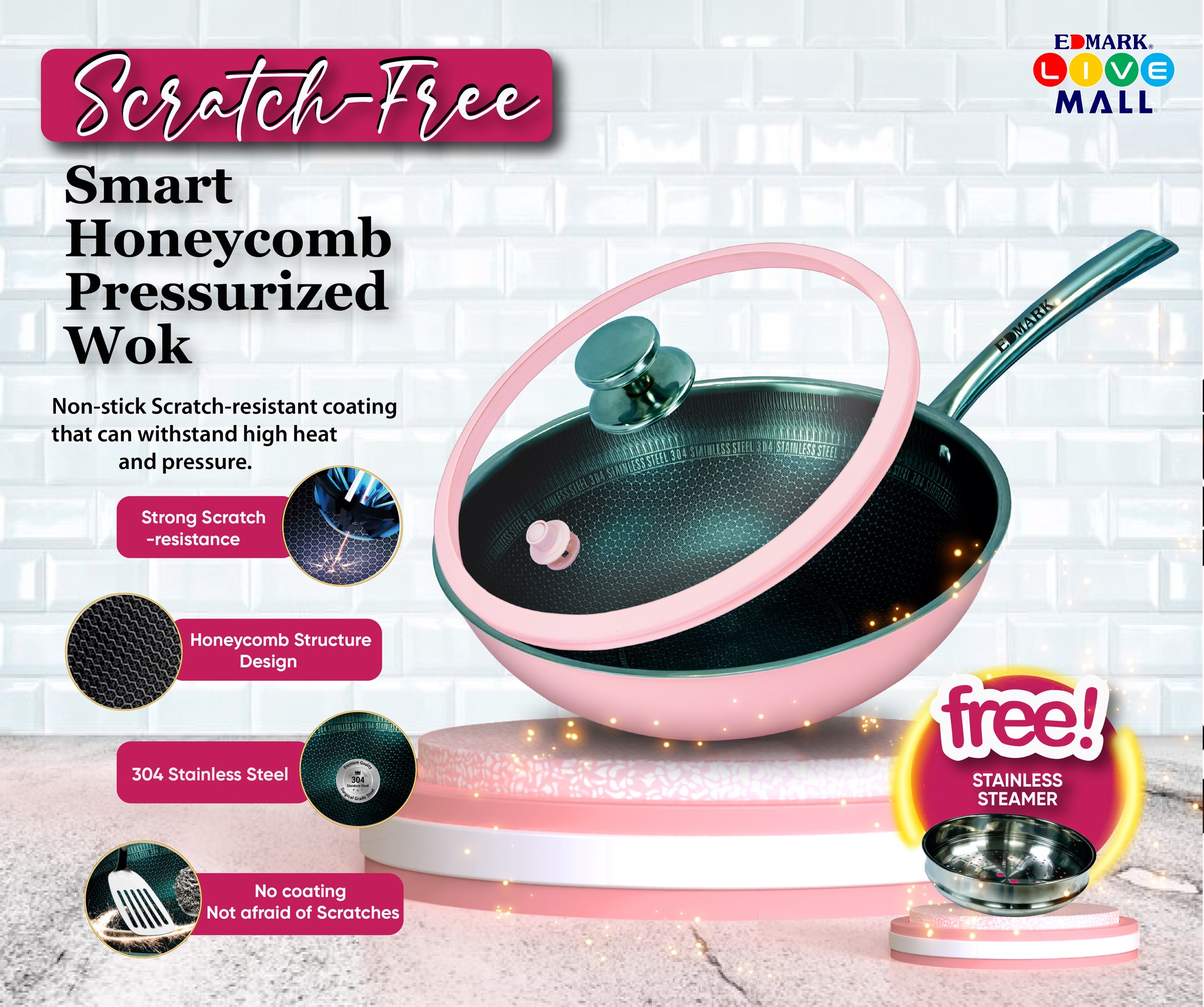 EDMARK Smart Pressurized Wok 32 Cm | Shopee Philippines
