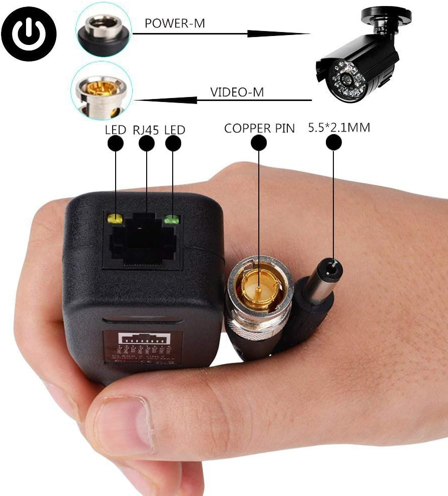 ALLAN 8MP HD Video Balun RJ45 to BNC Transceiver for HD-CVI/TVI/AHD ...
