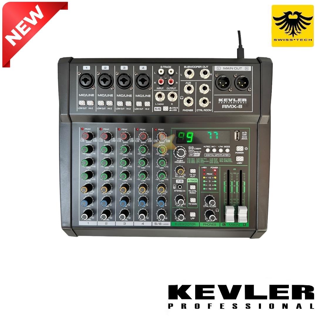 Kevler Professional RMX - 8 8 Channel Compact Mixer with subwoofer out ...