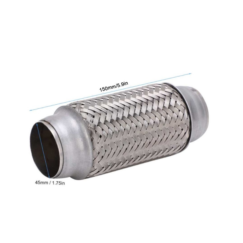 Exhaust Flex Pipe Stainless Steel Double Braid 2 X 6 Inch with Ends 10 ...