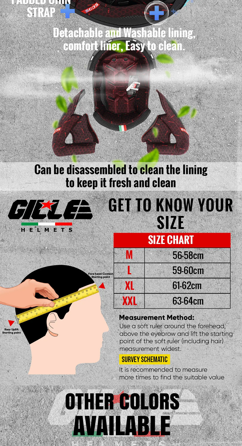 GILLE 135 V1 Two Tone Dual Visor Full Face Motorcycle Helmet For Men ...