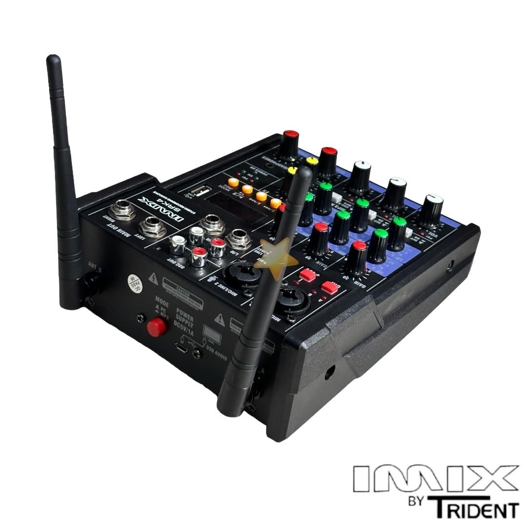 Imix By Trident SRK-4 Mini Mixer with Built In 2 Wireless Mic ...