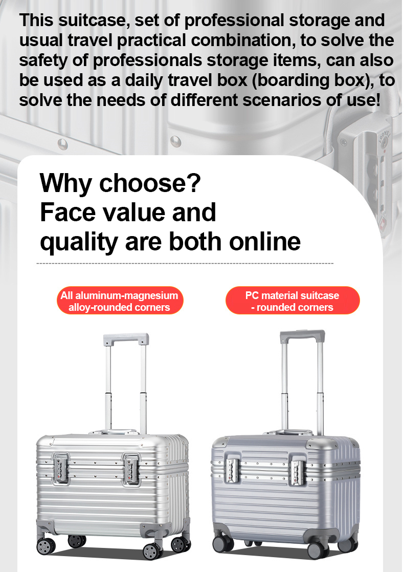 All aluminum magnesium alloy luggage box captain's box travel photography special trolley box ...