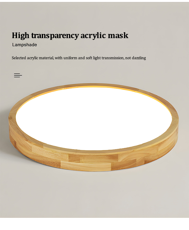 LED ceiling light wood grain ceiling lamp tri color with remote control ...