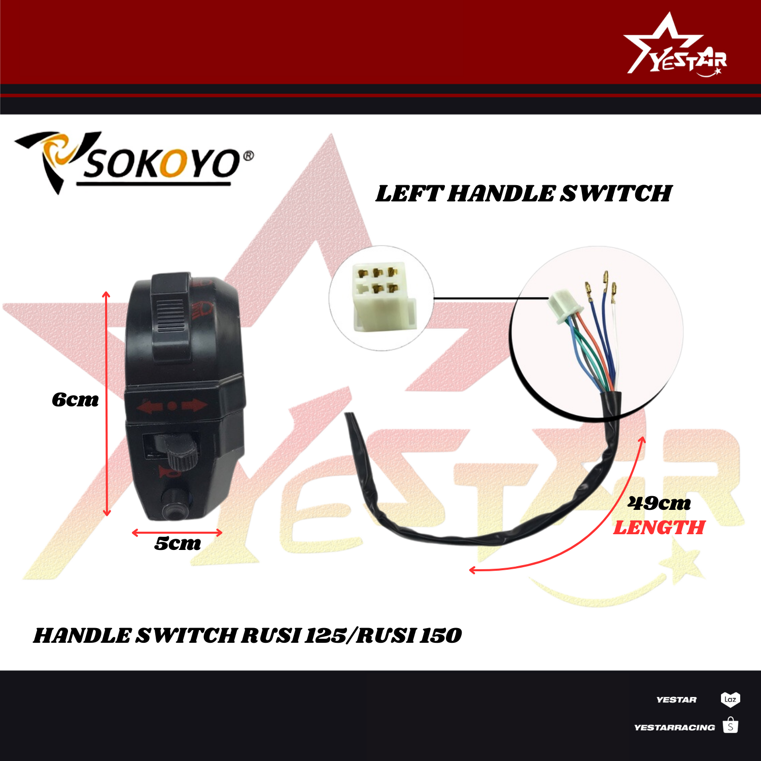 Yestar 1Set Left and Right Domino Handle Switch RUSI 125 150 Motorcycle ...