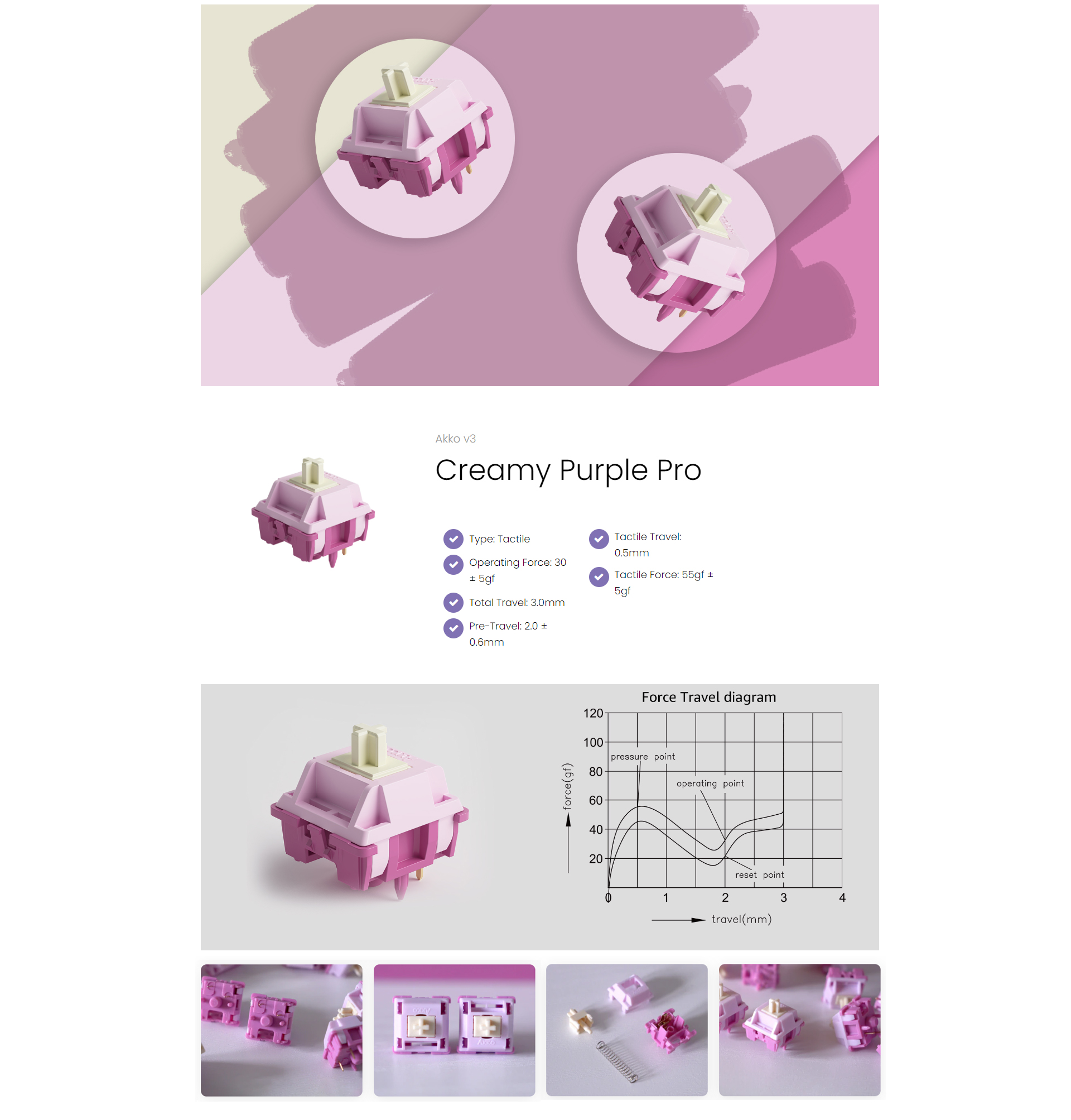 Akko V3 Creamy Purple Pro Switch (45 pcs.) | Shopee Philippines