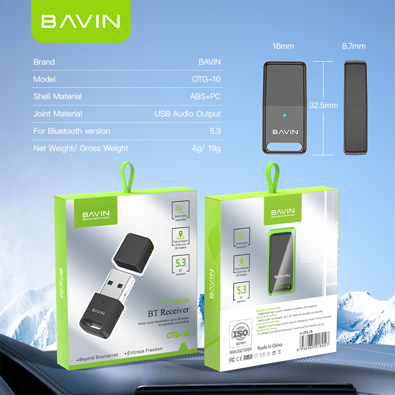 BAVIN 10 HD Sound BT 5.3 Music Receiver Plug and Play w/ 20m Distance ...
