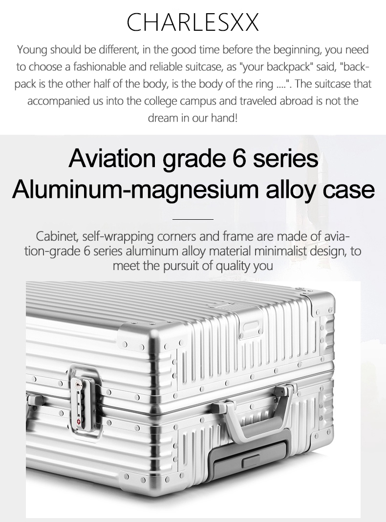 SKYLINE Premium Aluminum Magnesium Alloy Trolley Case with Spinner ...