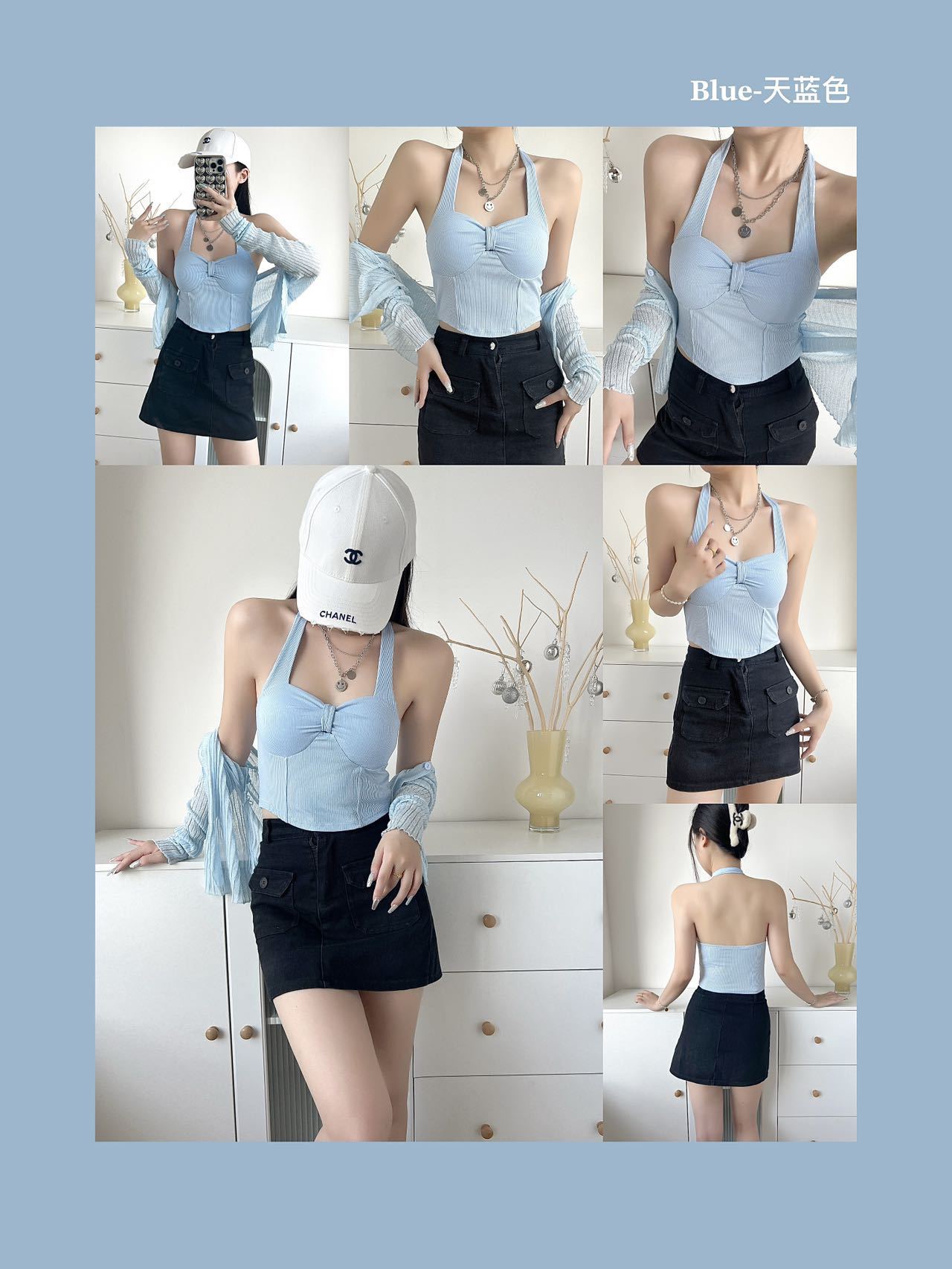 Korean Hottie Sexy Halter Neck With Padded Sando Bra Sleeveless ...