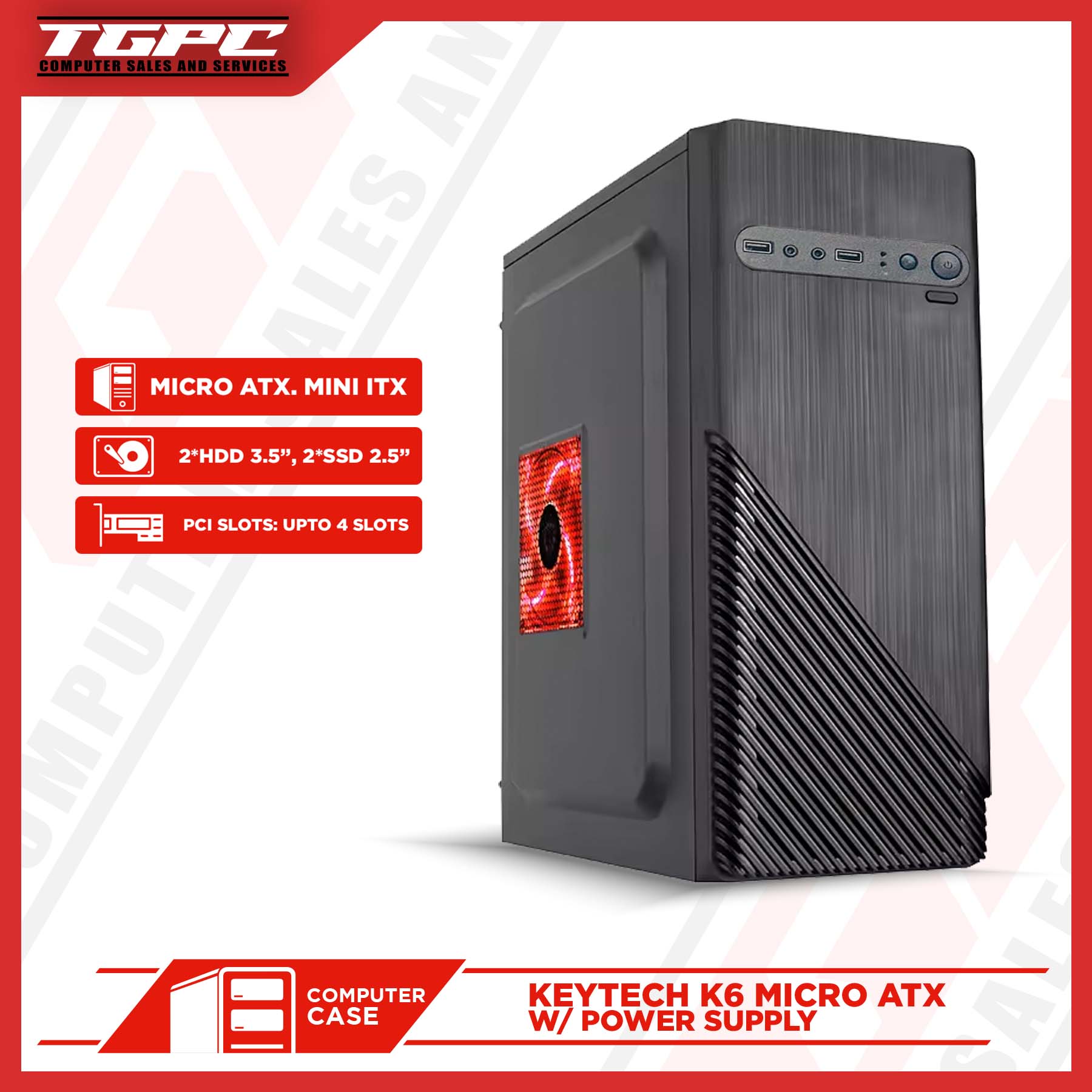 Keytech K6 Micro Atx Standard Case With Power Supply | Shopee Philippines