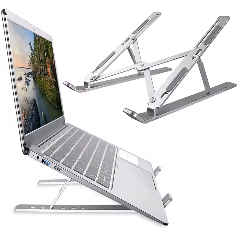Adjustable Foldable Laptop Table Stand with Riser Portable Holder ...