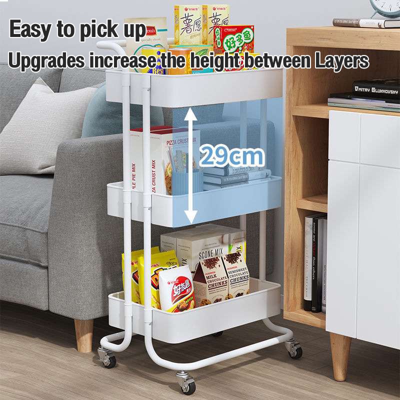 3-Tier Trolley Cart Organizer With Wheels kitchen Trolley Organizer for ...