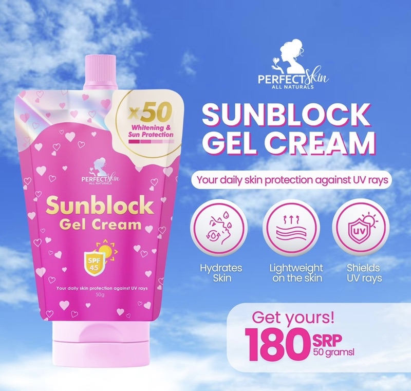 Perfect Skin Sunblock Gel-Cream SPF 45 x50 Whitening & Sun Protection ...