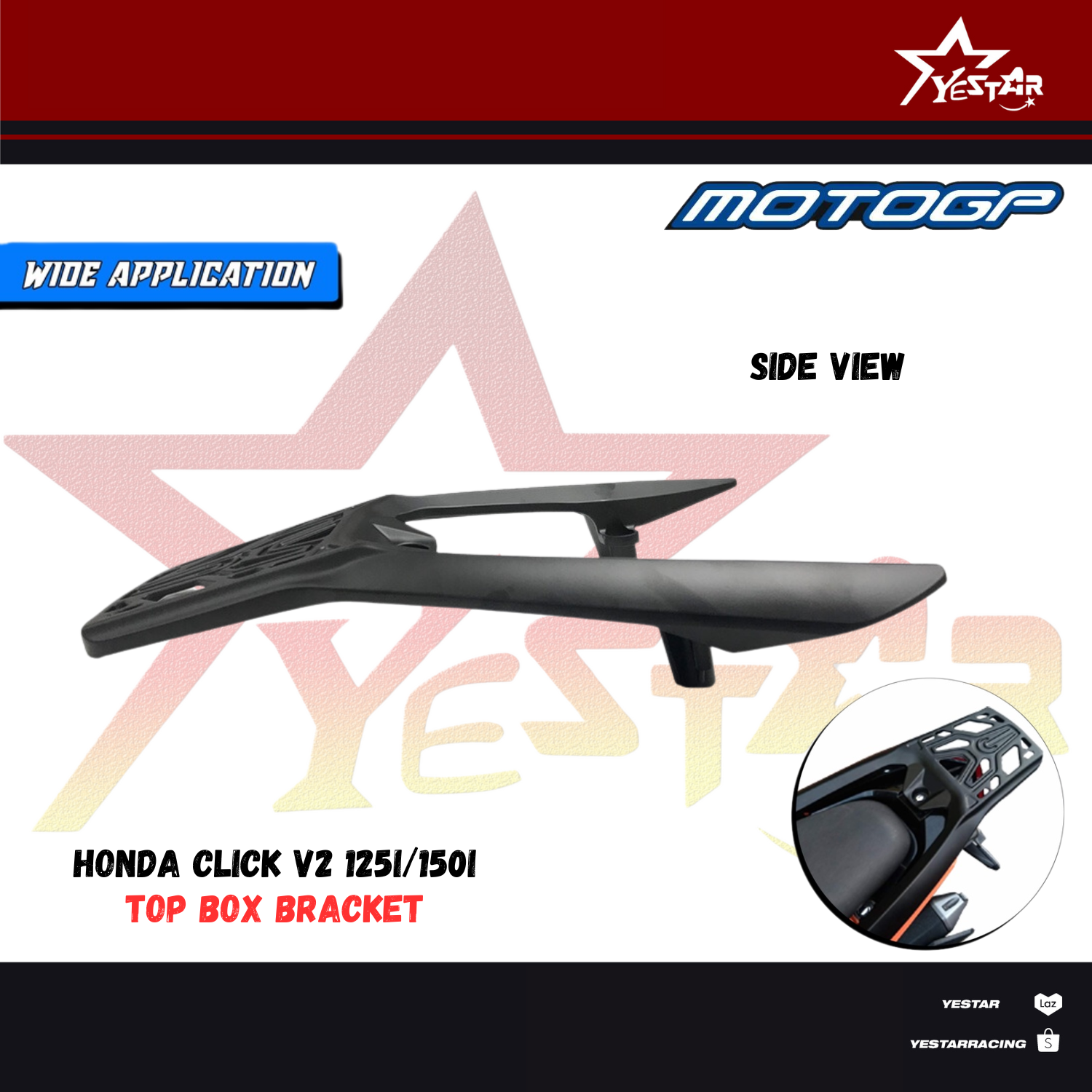 Yestar Honda Click v2 raven v5 Bracket Top Box Moto Box Grab Bar Bracket Motorcycle Accessories ...